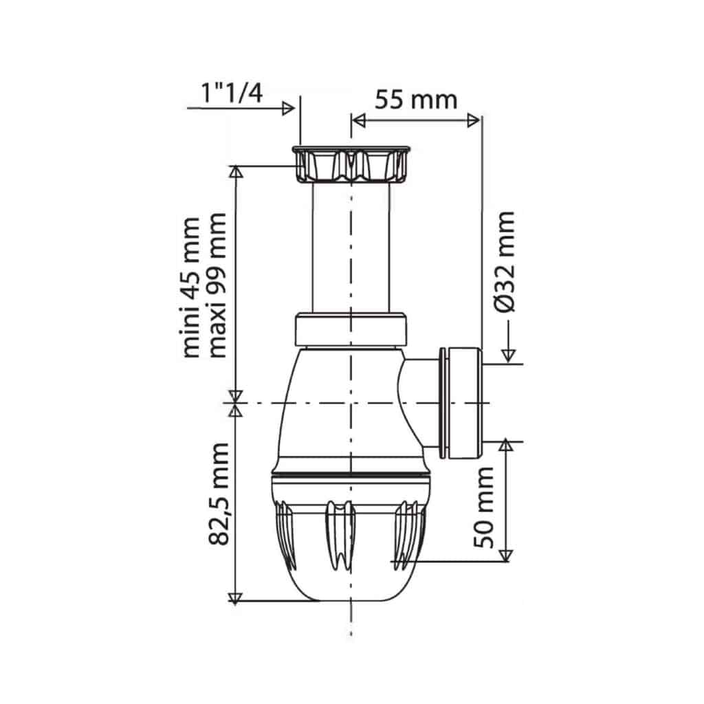 Standard sifoon valamule OPTIONS